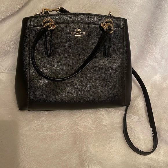 Coach | Bags | Coach Medium Size Purse With Straps Handle Black | Poshmark